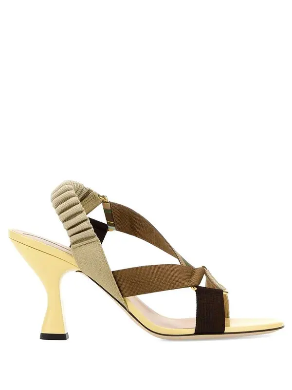 Fendi Colibrì Iconic Leather And Fabric Sandals - Multicolor