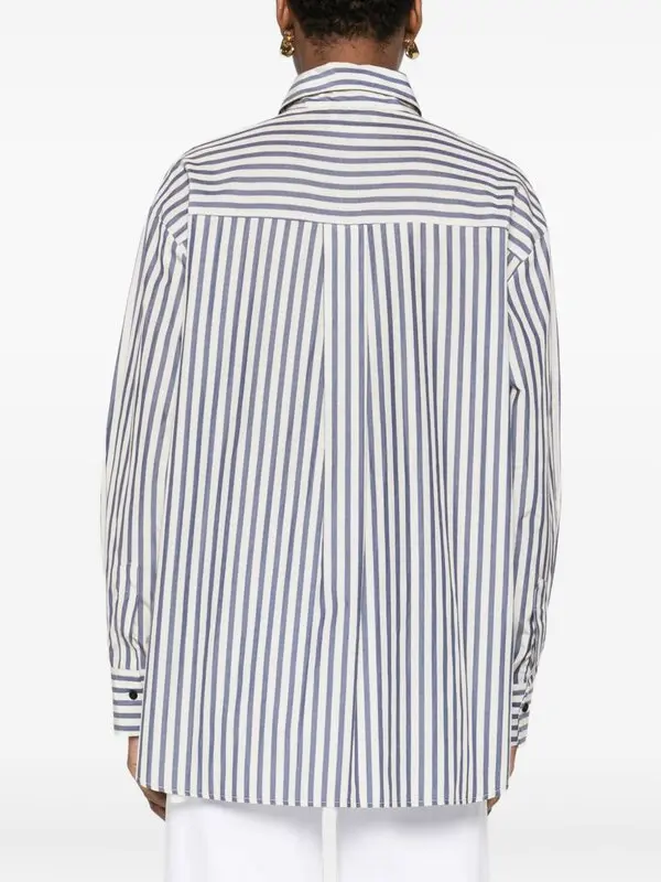 FORTE_FORTE Striped Cotton Blend Shirt