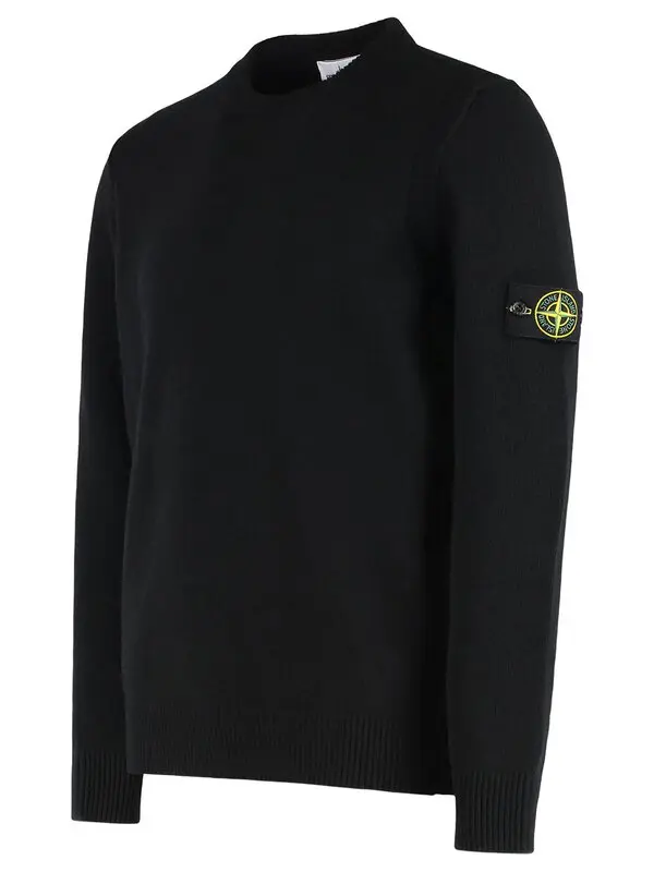 Stone Island Regular-fit Crew-neck Sweater With Ribbed Finish