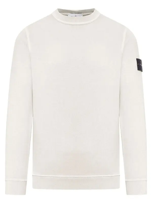 Stone Island Crew Neck Cotton Jersey Sweatshirt