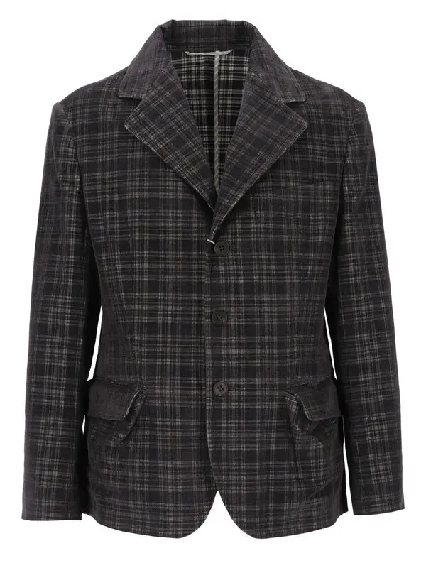 VIVIENNE WESTWOOD Wreck Jacket Plaid Cotton Blazer - Gray