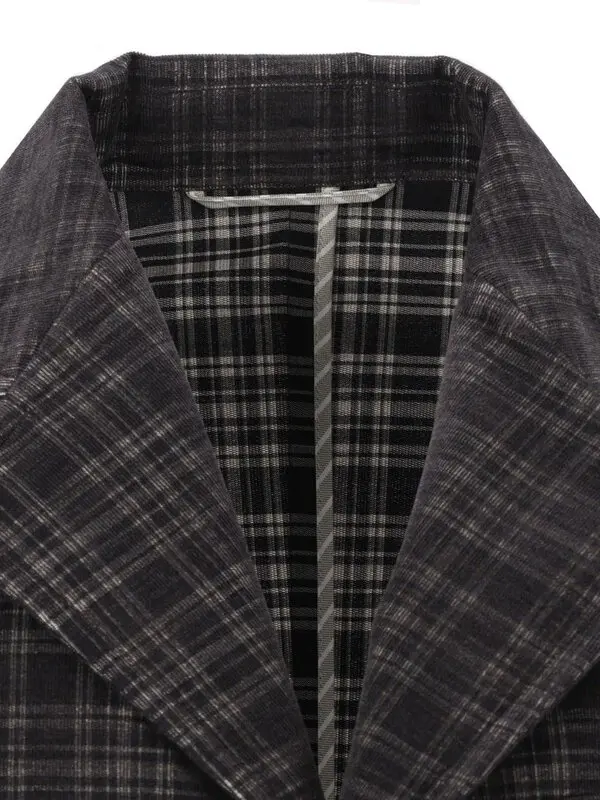 VIVIENNE WESTWOOD Wreck Jacket Plaid Cotton Blazer - Gray