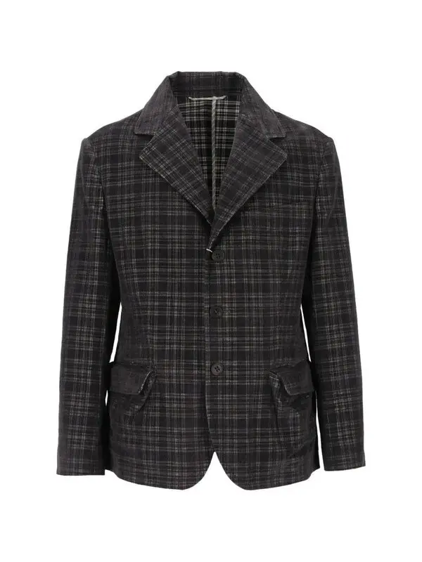 VIVIENNE WESTWOOD Wreck Jacket Plaid Cotton Blazer - Gray