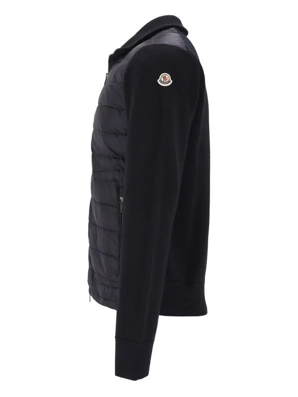 Moncler Quilted Jacket With Knit Sleeves