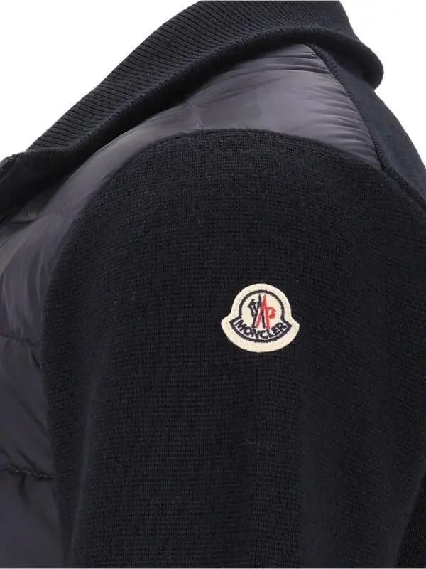 Moncler Quilted Jacket With Knit Sleeves