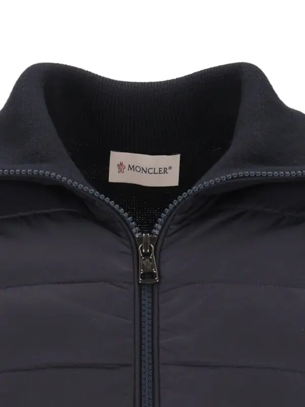 Moncler Quilted Jacket With Knit Sleeves