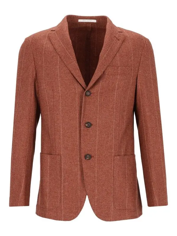 Eleventy Single-breasted Jacket In Wool, Cotton, And Cashmere Blend