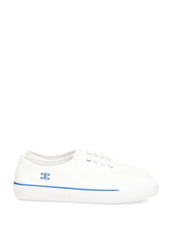 Celine Alan Sneaker In Canvas And Suede - White