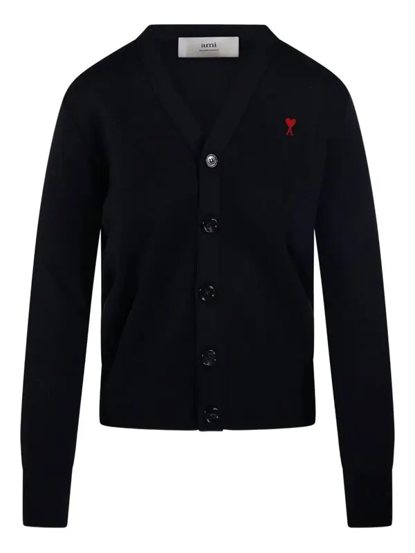 AMI Paris De Coeur Wool Cardigan - Multicolor