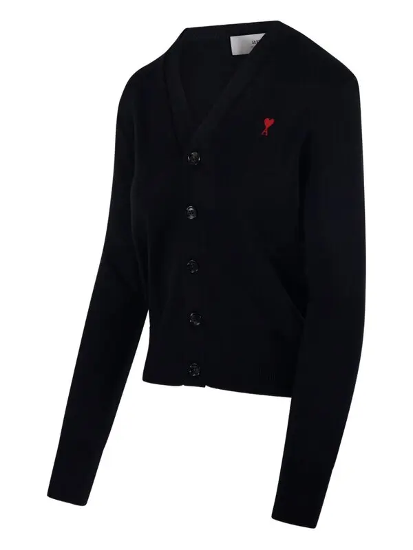 AMI Paris De Coeur Wool Cardigan