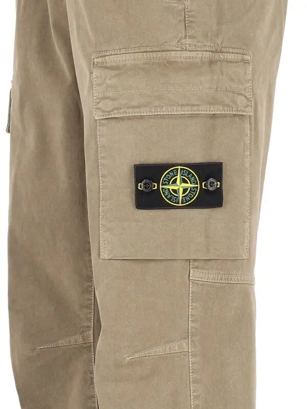 Stone Island Vintage Effect Stretch Cargo Trousers