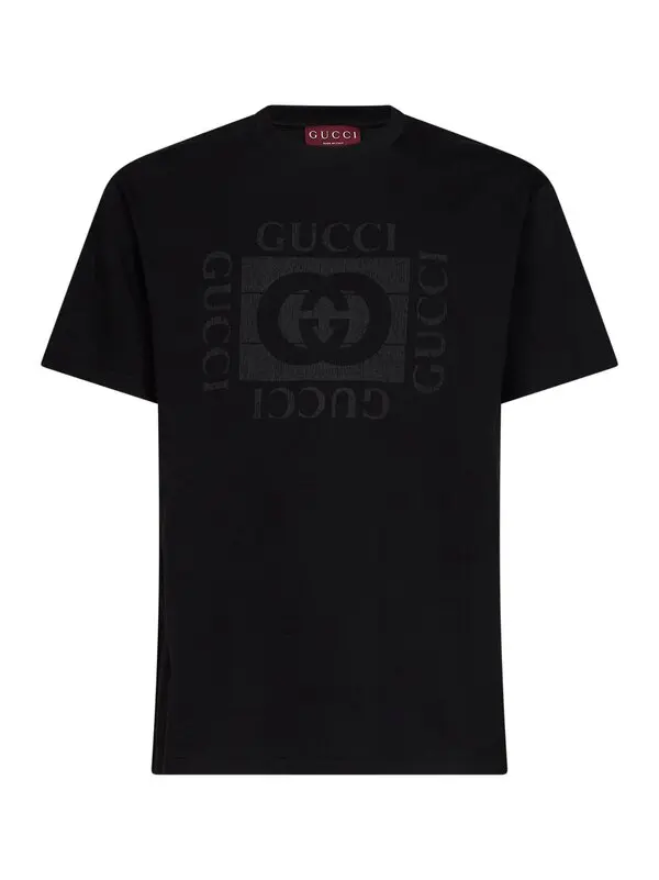 Gucci Black Cotton Jersey Printed T-shirt