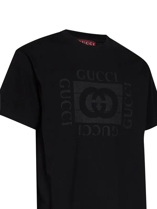 Gucci Black Cotton Jersey Printed T-shirt