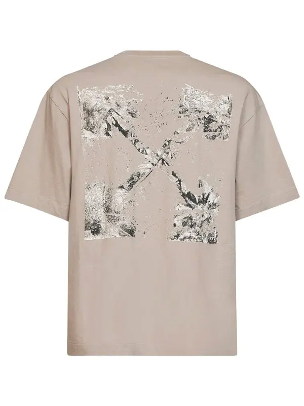 Off-White Beige Cotton Jersey Spices Arrow Skate T-shirt