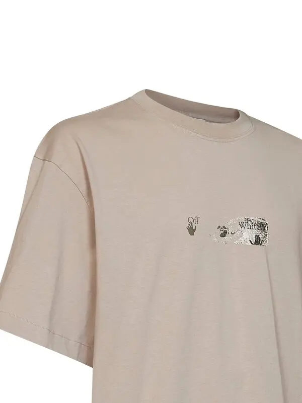 Off-White Beige Cotton Jersey Spices Arrow Skate T-shirt