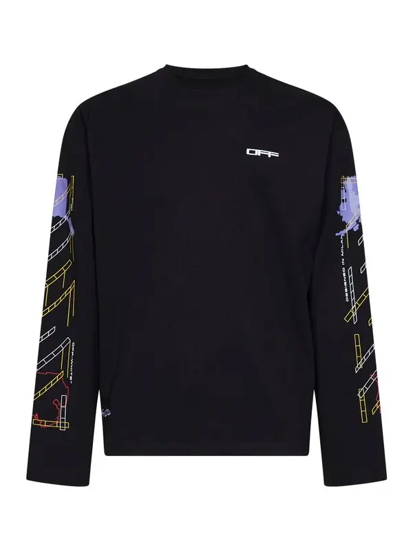 Off-White Black Jersey Archigeography Arrow Skate T-shirt