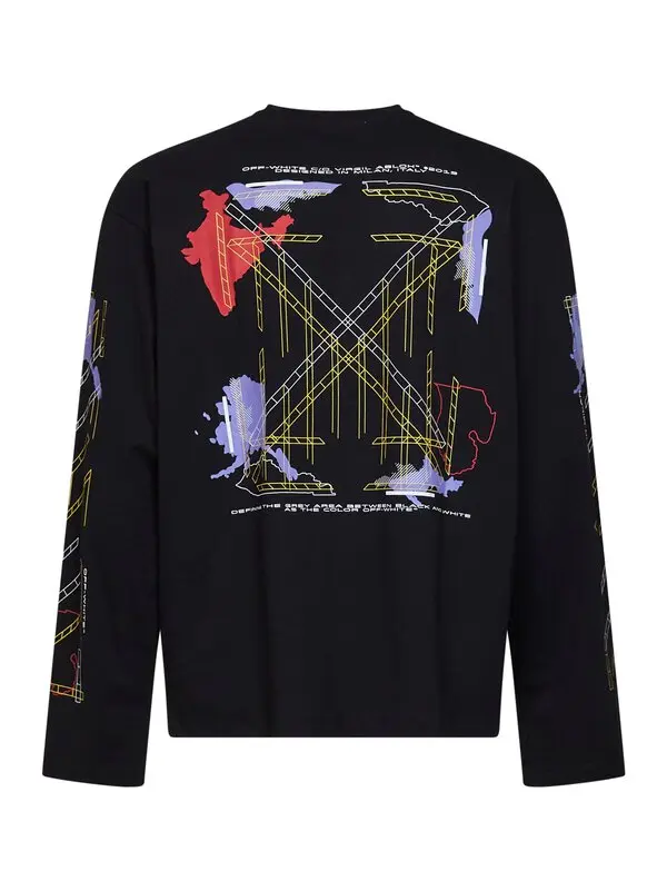 Off-White Black Jersey Archigeography Arrow Skate T-shirt