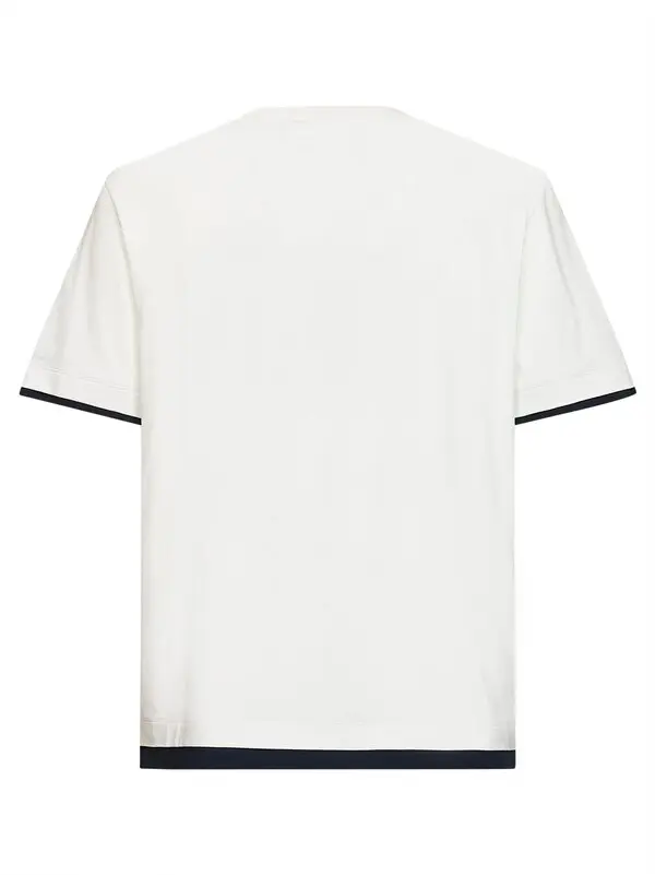 Fendi White Jersey Oversized T-shirt With Contrasting Trims