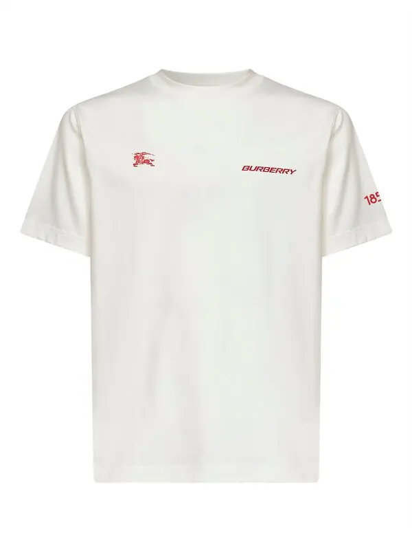 Burberry Chalk Cotton T-shirt With London Map Print