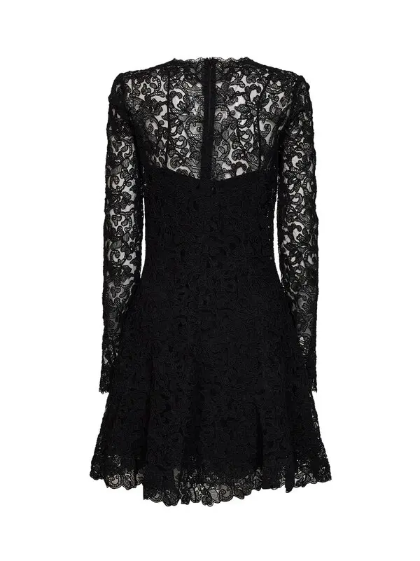 ERMANO SCERVINO Ermanno Scervino Black Rebrodé Lace Mini Dress