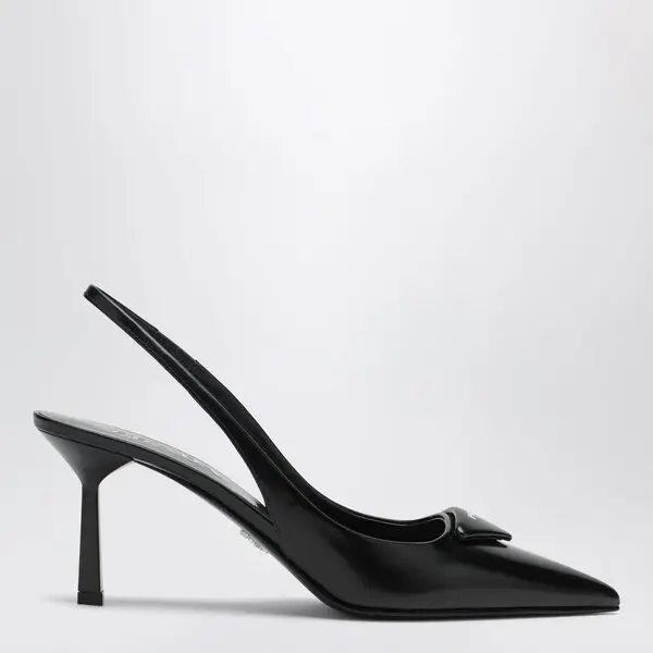 Prada Slingback Pumps In Brushed Leather