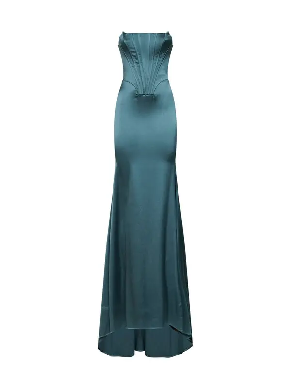 Giuseppe Di Morabito Stretch Satin Long Bustier Dress