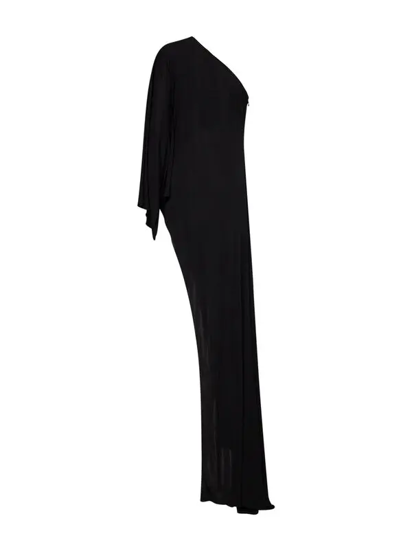 Gucci Black Viscose Jersey Asymmetric Long Dress