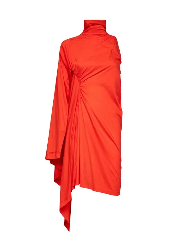 Balenciaga Sunset Red Draped Midi Dress