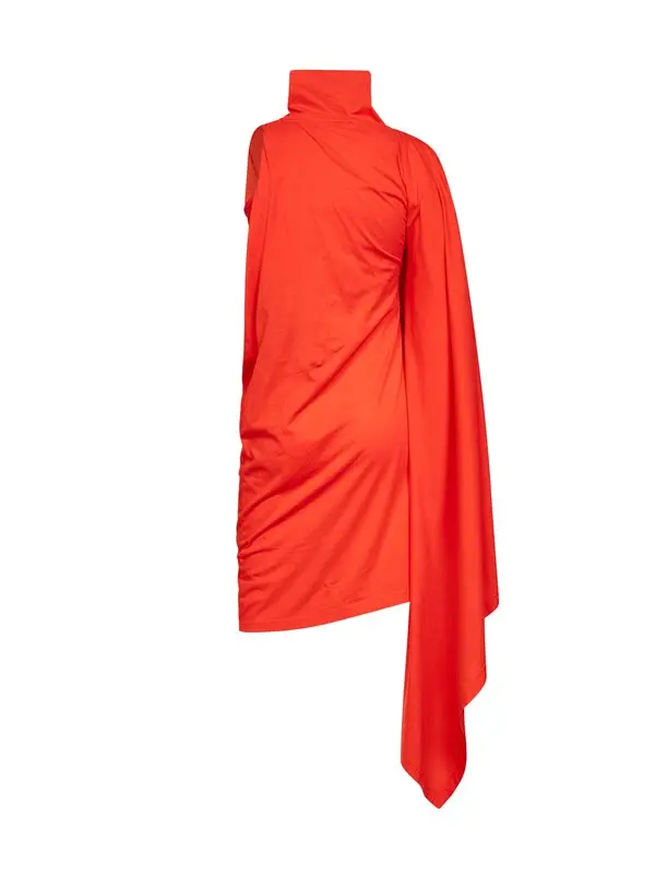 Balenciaga Sunset Red Draped Midi Dress