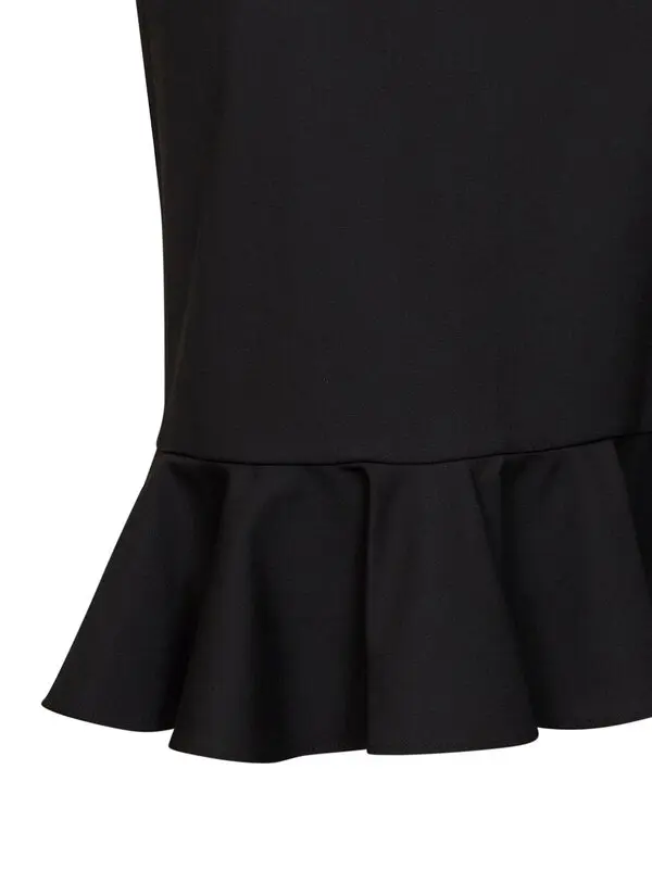 Giuseppe Di Morabito Black Virgin Wool Midi Skirt With Ruffle