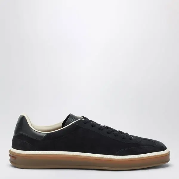 Loro Piana Navy Suede Tennis Sneakers