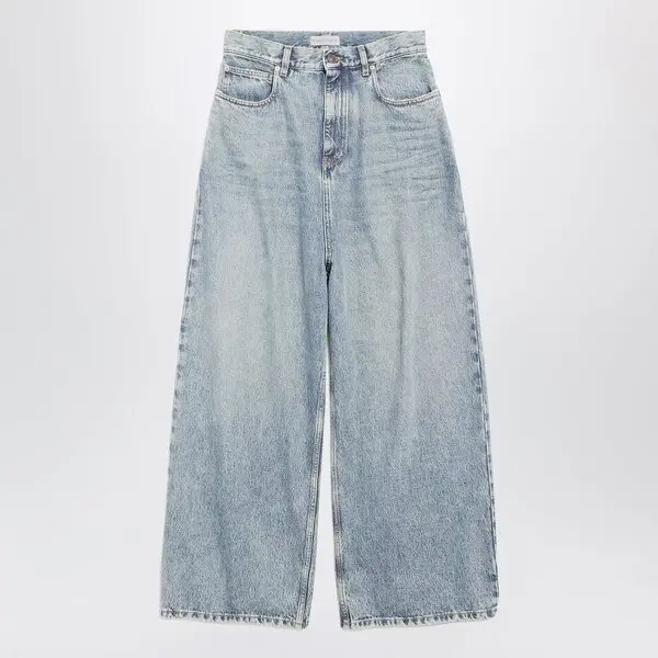 Balenciaga Wide-leg Light Cotton Jeans - Blue