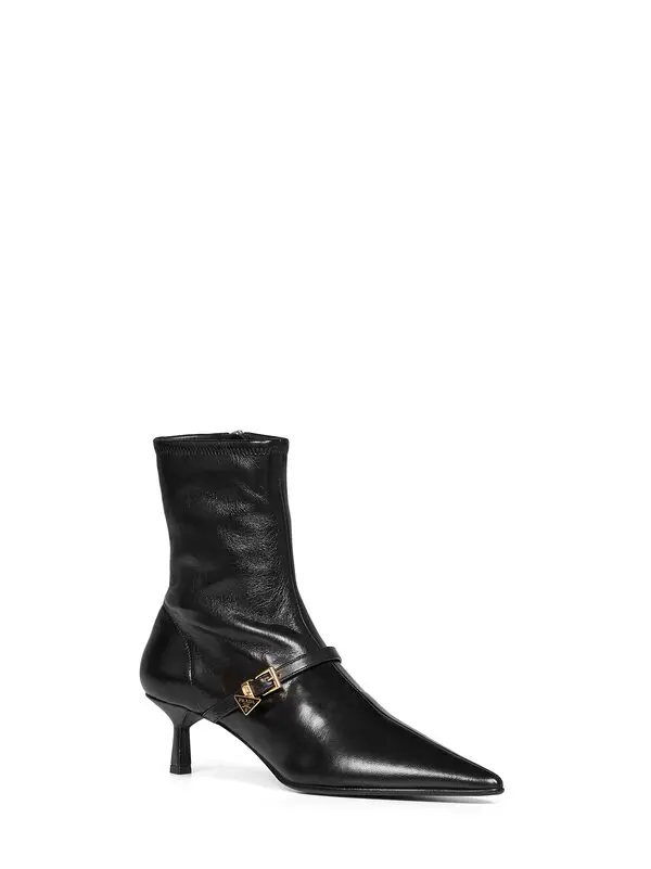 Prada Calzature Black Stretch Nappa Leather Ankle Boots