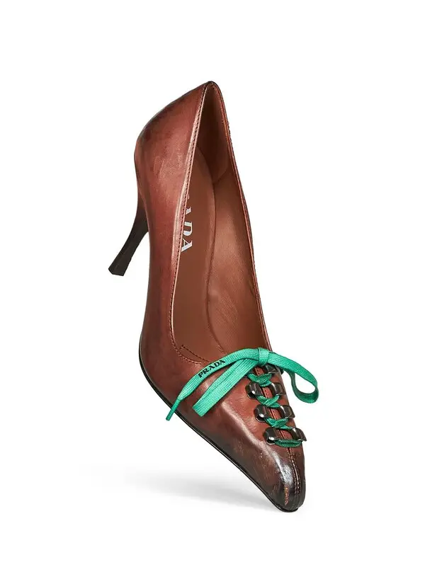 Prada Antique-finish Leather Pumps - Multicolor