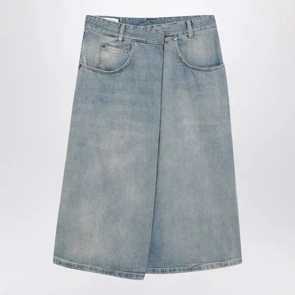 MAISON MARGIELA Midi Wrap Skirt In Denim - Blue