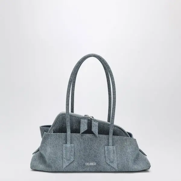 Attico La Passeggiata Small Washed Denim Top Handle Bag - Blue