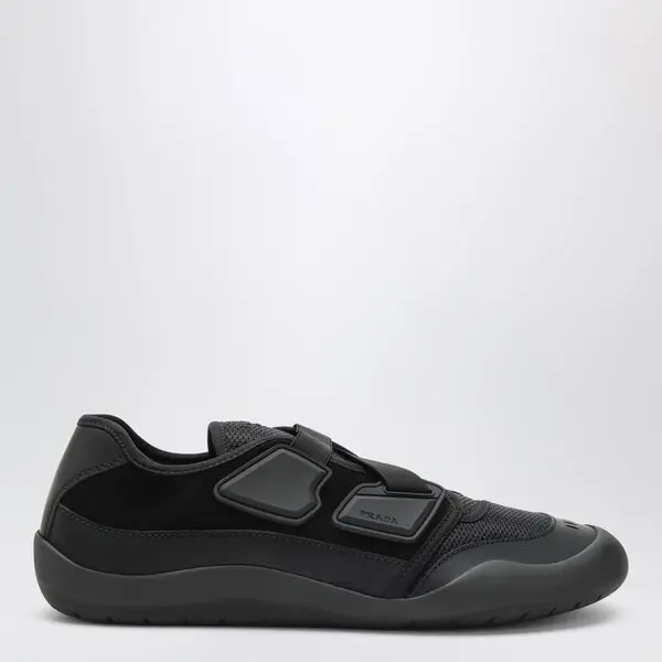 Prada Speedrock Leather And Mesh Sneakers - Black
