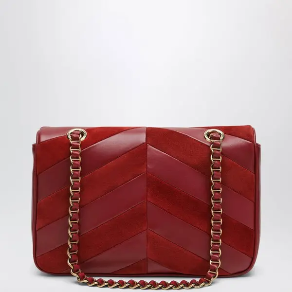 Valentino Garavani Djuna Medium Suede And Nappa Shoulder Bag - Red