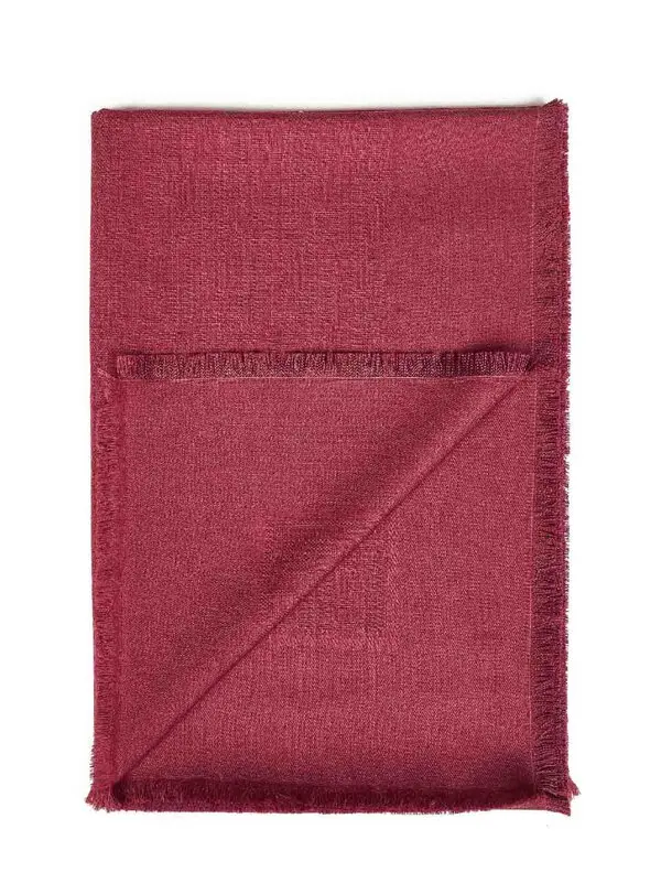 Fendi Silk Dark Red Ff Wool And Silk And Cashmere Shawl