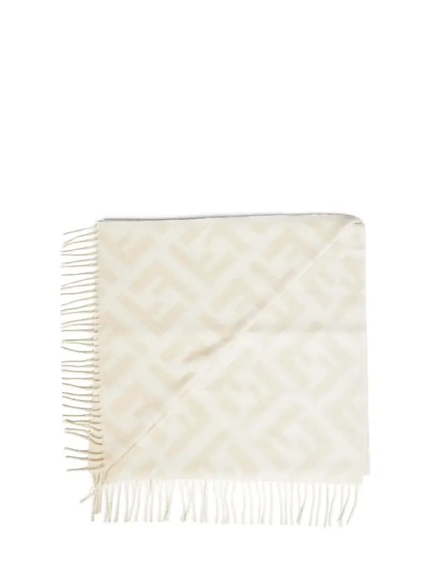 Fendi Silk Camelia Cashmere Ff Scarf