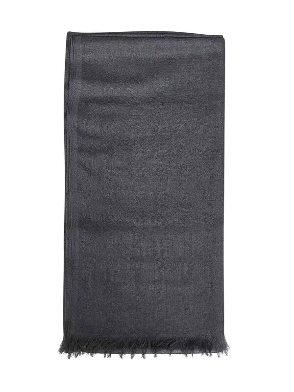 Brunello Cucinelli Lead Grey Cashmere And Silk Scarf - Multicolor