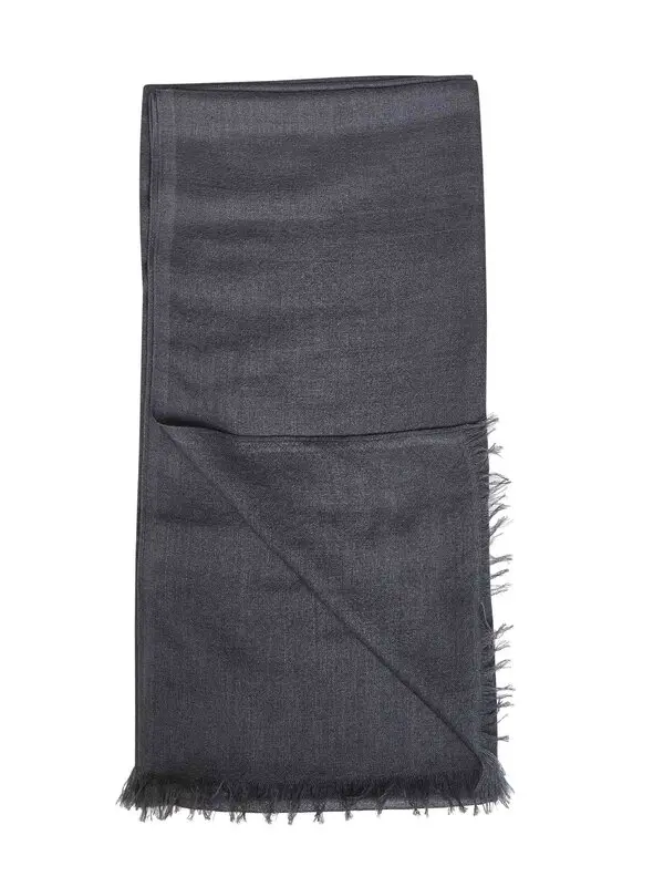 Brunello Cucinelli Lead Grey Cashmere And Silk Scarf