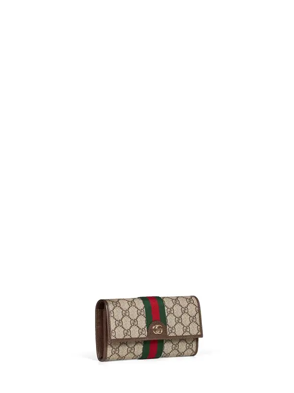 Gucci Beige And Dark Brown Ophidia Continental Wallet