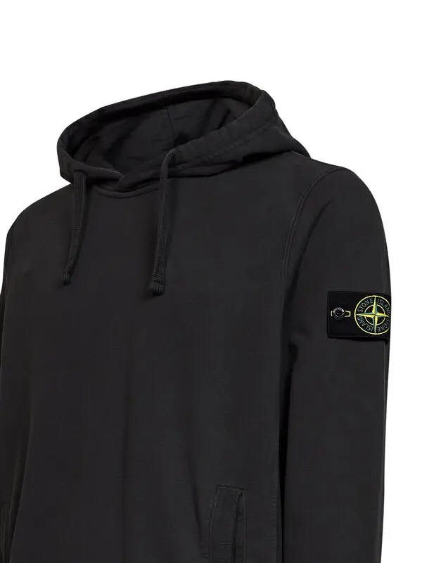 Stone Island Lead Grey Stretch Organic Cotton Hoodie