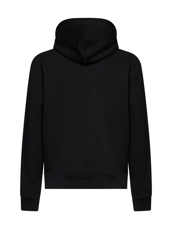 AMI Paris Black Cotton De Cœur Hoodie