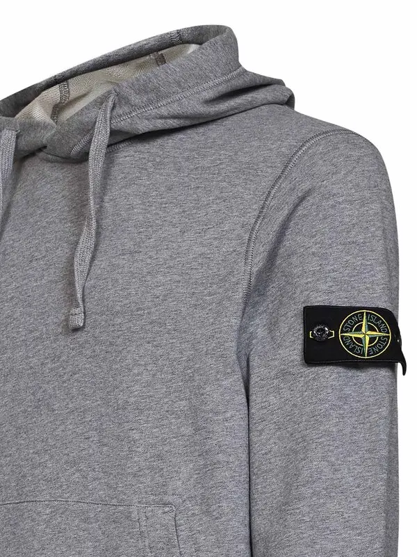 Stone Island Mélange Grey Mélange Organic Cotton Hoodie