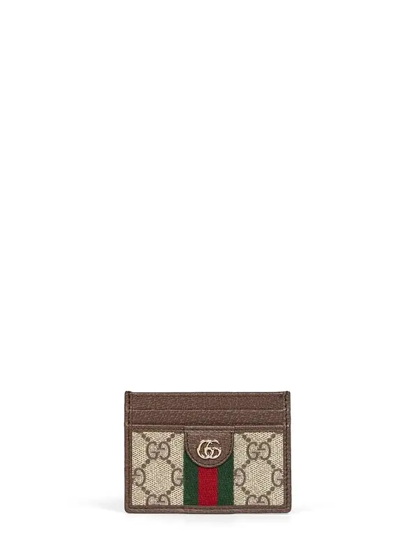 Gucci Beige And Dark Brown Ophidia Card Holder