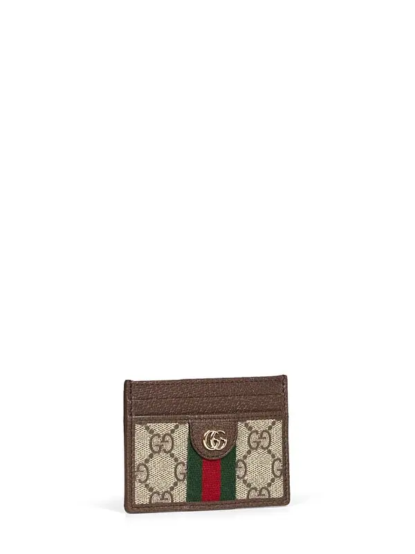 Gucci Beige And Dark Brown Ophidia Card Holder