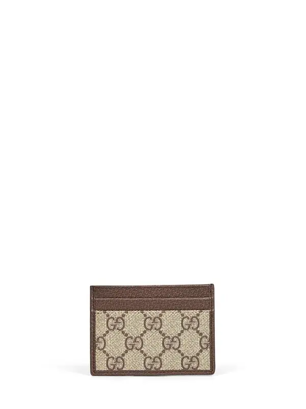 Gucci Beige And Dark Brown Ophidia Card Holder