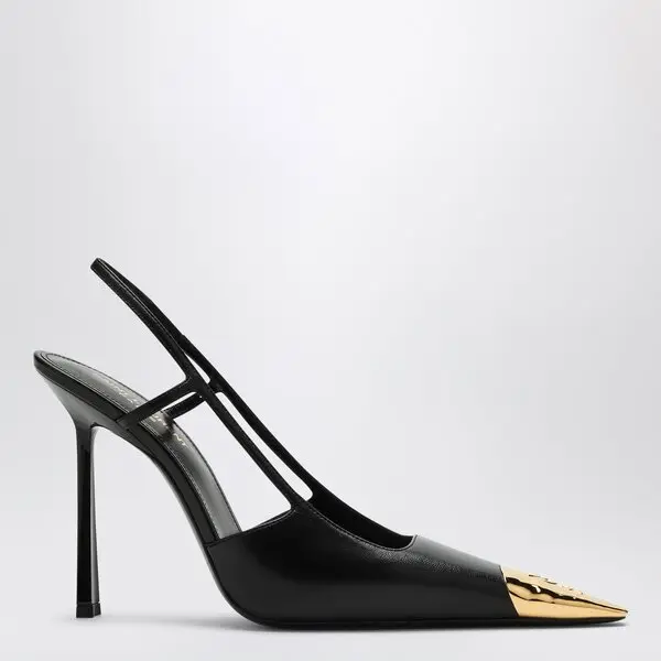 Saint Laurent Jeanne Slingback Pumps In Leather - Black